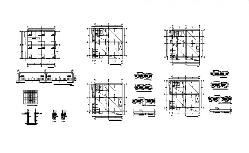 Staircases constructive section and beam schedule drawing details dwg file Staircases constructive section and beam schedule drawing details dwg file