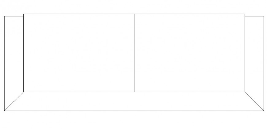 Two seated sofa set top view elevation cad block details dwg file Two seated sofa set top view elevation cad block details dwg file