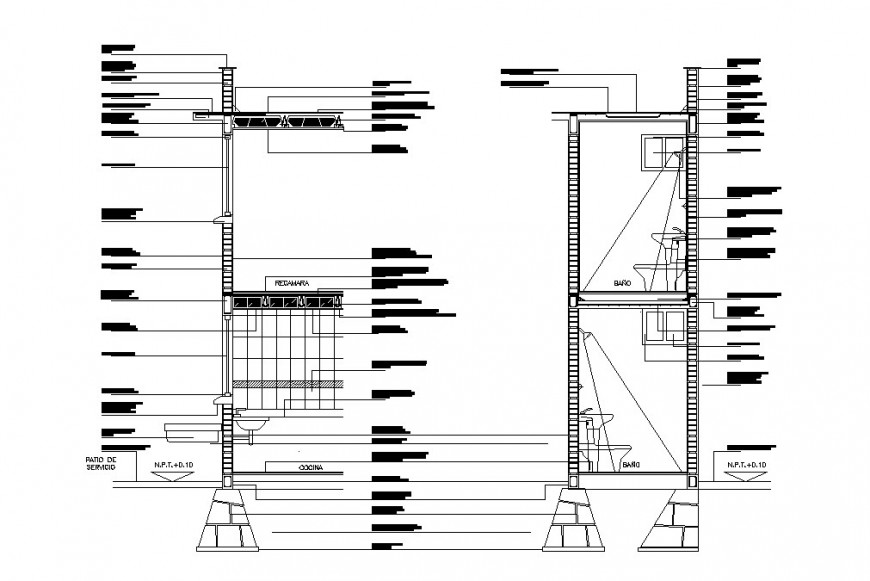 Two sided constructive section of building cad drawing details dwg file Two sided constructive section of building cad drawing details dwg file