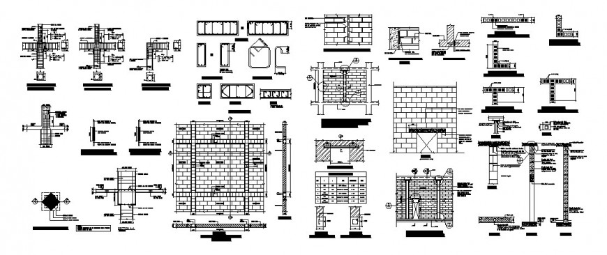Typical wall blocks with column and beam cad constructive structure ... Typical wall blocks with column and beam cad constructive structure ...