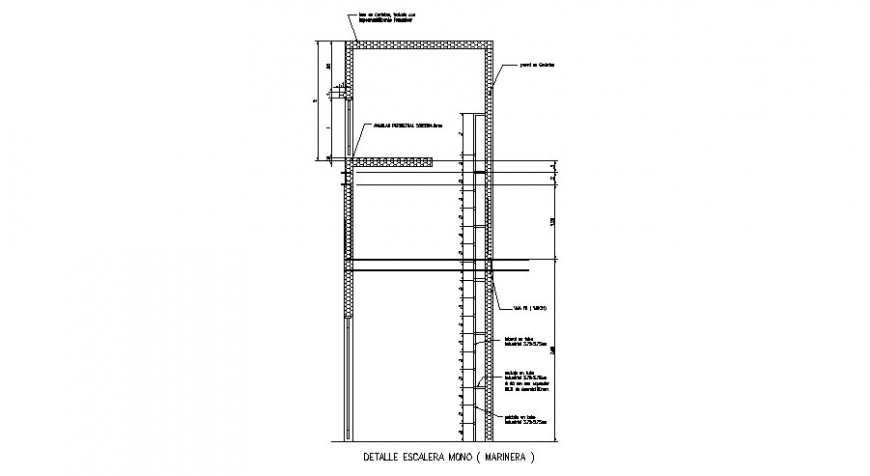 Vertical section and constructive structure details of staircase dwg file Vertical section and constructive structure details of staircase dwg file