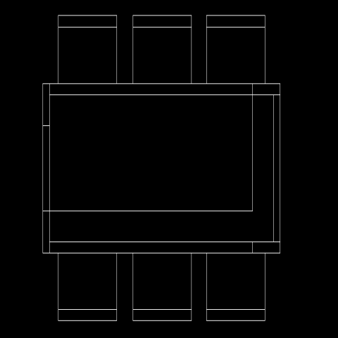2D Table Top View Plan AutoCAD Drawing