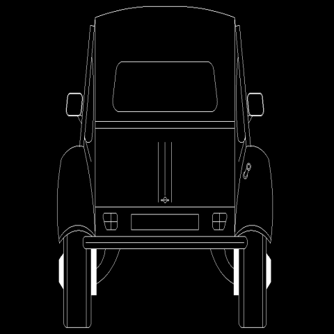 2D Vintage Car AutoCAD Block
