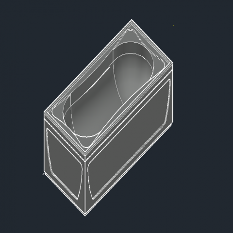 3D Bathtub Details CAD Block DWG File