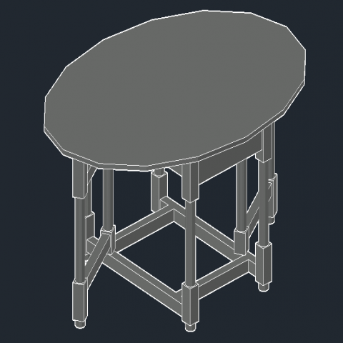 3D Circle Table DWG Model Drawing