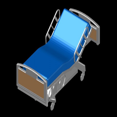 3D Hospital Bed AutoCAD Model Free Download DWG File