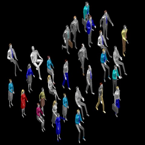 3D Human Figures AutoCAD Blocks Free Download DWG File