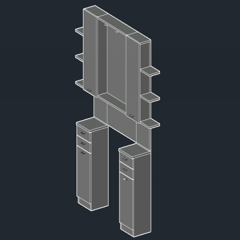 3D Makeup Table DWG File AutoCAD Drawing