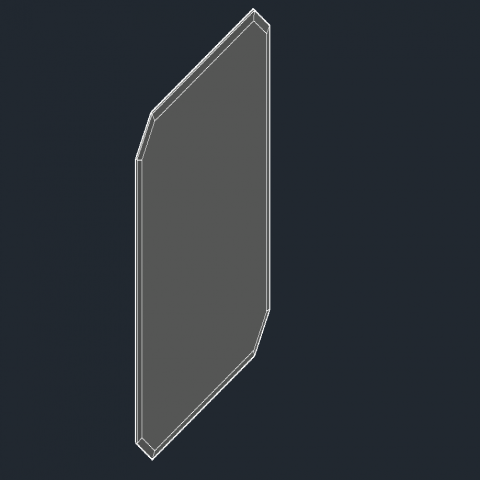 3D Mirror CAD Block AutoCAD Drawing