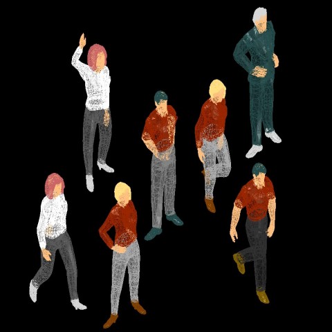 3D People AutoCAD Blocks Drawing Free Download DWG File