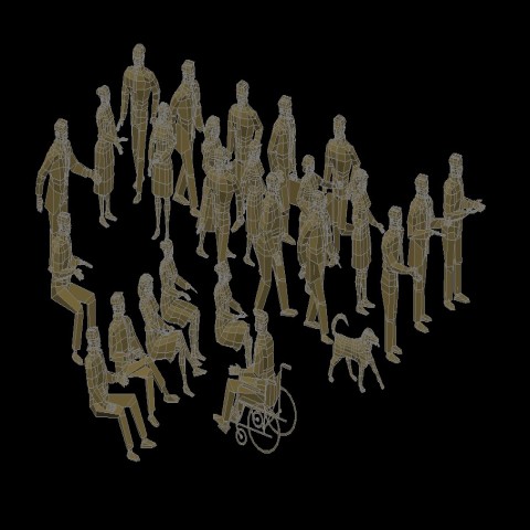 3D People CAD Blocks Free Download DWG File