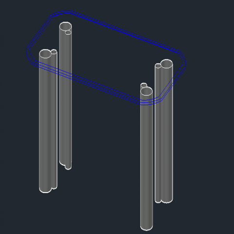 3D Rectangle Table CAD Block AutoCAD File