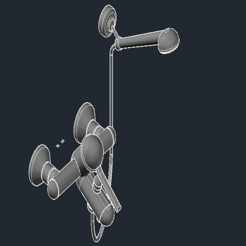 3D Tap with Hand Shower CAD Block