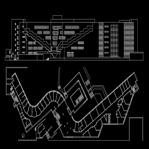 Alvar Aalto Baker House Plan Drawing Free Download DWG File
