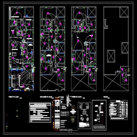 Apartment House Electrical Layout Plan Drawing DWG File