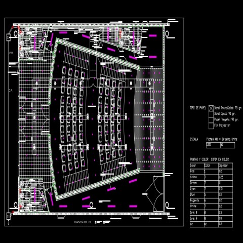 Auditorium Hall Plan Drawing Download Free DWG File