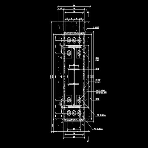 Column with I Section Details AutoCAD Drawing DWG File Download the ...
