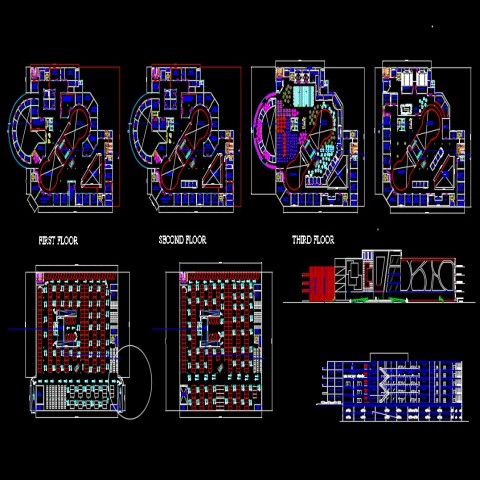 Commercial Mall And Shopping Mall Plan Drawing Free Download DWG File