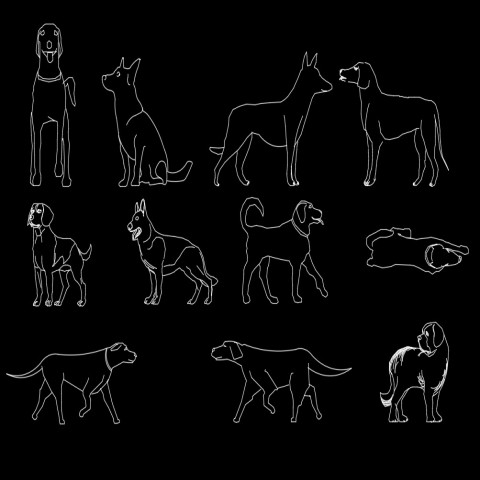 Dog AutoCAD Blocks Drawing Free Download DWG File