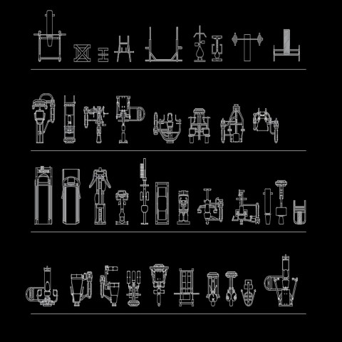 Fitness Equipment CAD Bloks DrawingFree Download DWG File