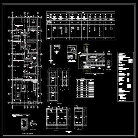Foundation Beam Plan And Section Drawing Download Free DWG File