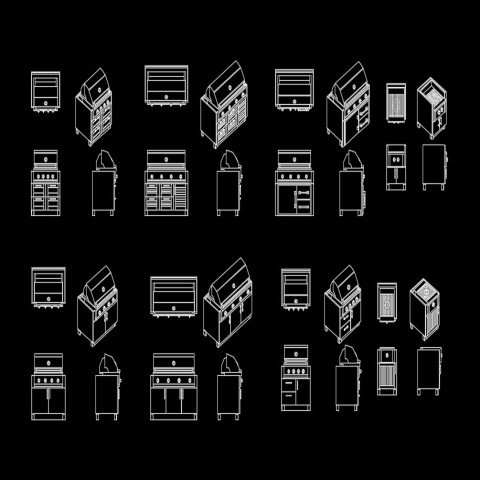 Gas Grill Oven CAD Blocks Free Download DWG File