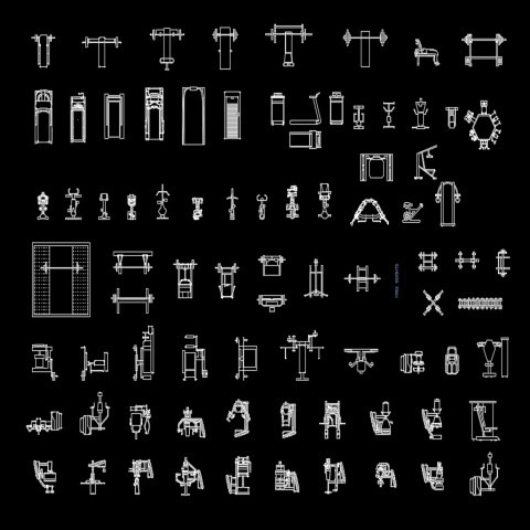 GYM Equipment Free CAD Blocks Download