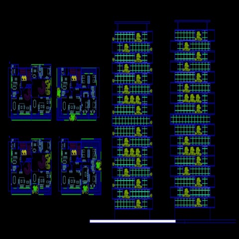 High Rise Apartment Building Plan And Elevation Drawing Download DWG File