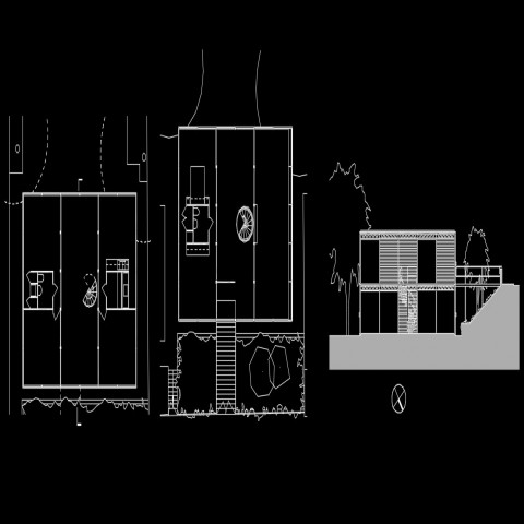 Hopkins House Famous Plan CAD Drawing Download DWG File