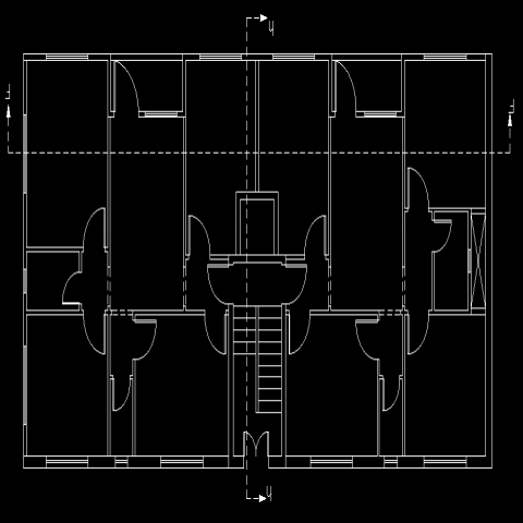 House Floor Plan with Centre Line Plan AutoCAD Drawing DWG File ...