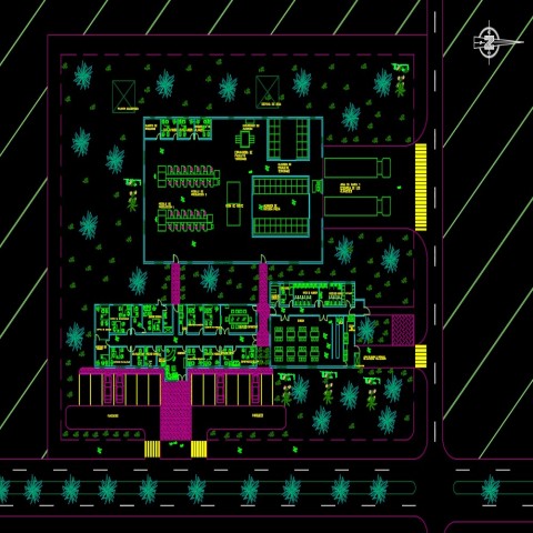 Industrial Factory Layout Plan Drawing DWG File