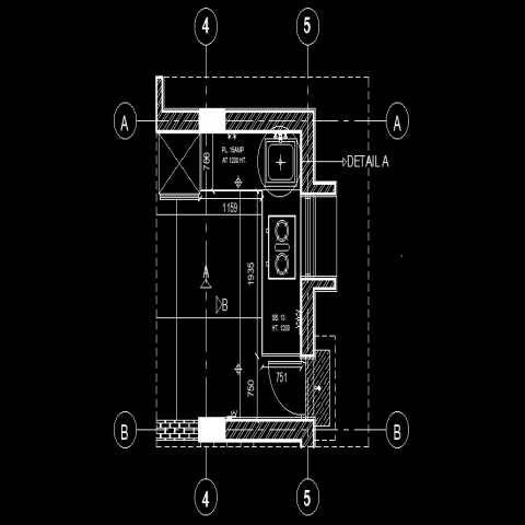 Kitchen Design Layout Plan CAD Drawing
