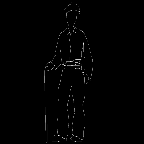 Man AutoCAD Block DWG File