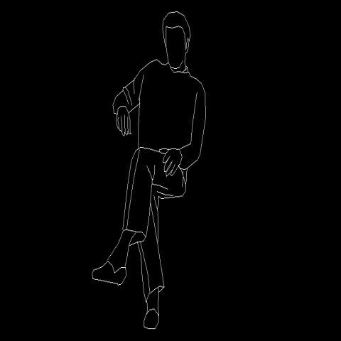 Man Sitting AutoCAD Block DWG File
