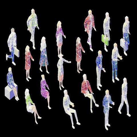 Men And Women 3D Free CAD Blocks AutoCAD Drawing