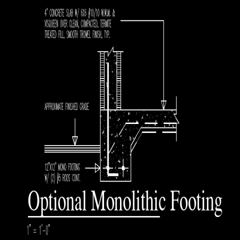 Monolithic Footing CAD Details
