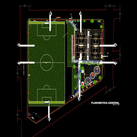Sports Play Ground Plan Drawing Free Download DWG File