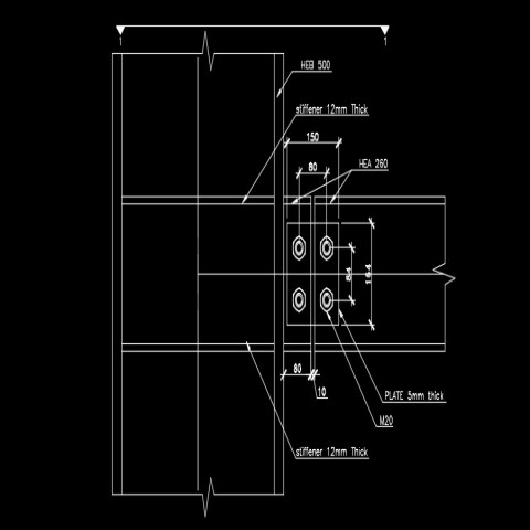 Stiffener Plates AutoCAD File DWG Drawing Download the file for free