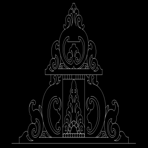 Temple Carving Design in this AutoCAD Drawing DWG File