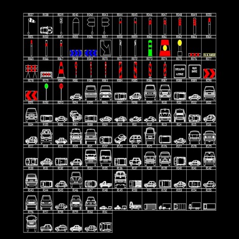 Traffic Symbol And Vehicle CAD Blocks Free Download