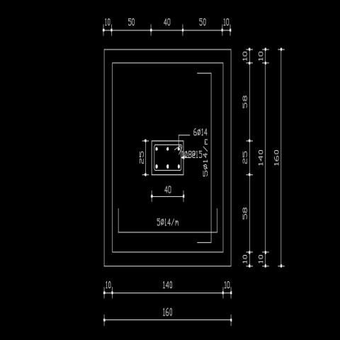 160x160 foundation plan is given in this AutoCAD drawing model Download now