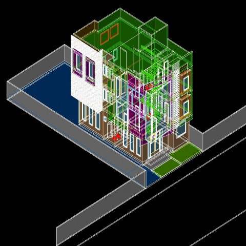 3D House Working Drawing Free Download CAD File