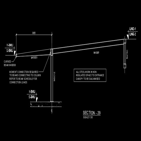 A canopy section detail drawing