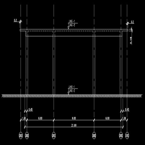 A column and beam elevation detail drawing