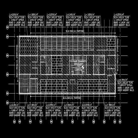 A masonry wall Structural load detail drawing