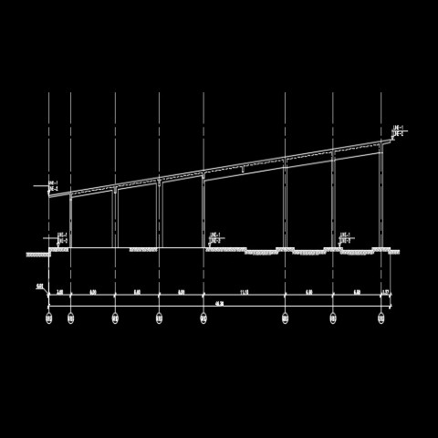A ramp section with structure material detail drawing