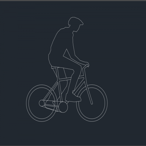Bicycle cad block design with man dwg file
