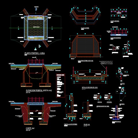 Bridge With Structure CAD Drawing Free DWG File