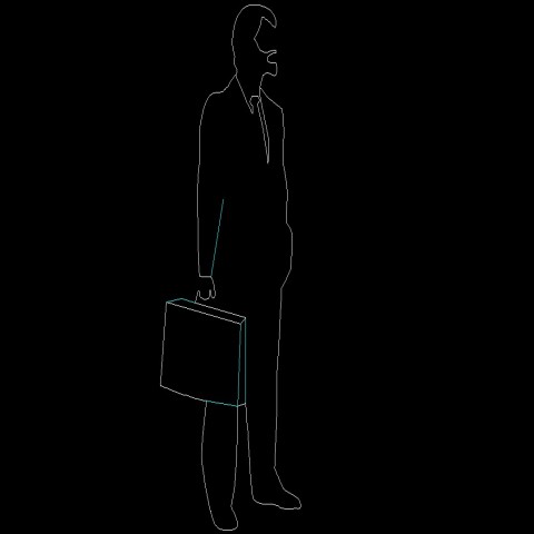 Business man front view elevation cad block design dwg file