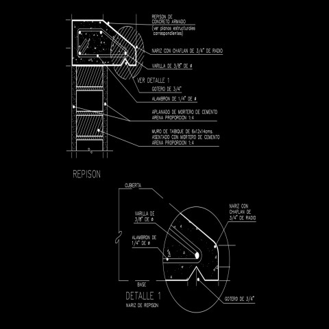 Corbel section plan detail dwg file